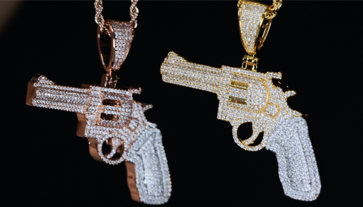 Diamond Gun Pendant | Pistol Pendant | Hip Hop Pendant – Lab Diamonds ...