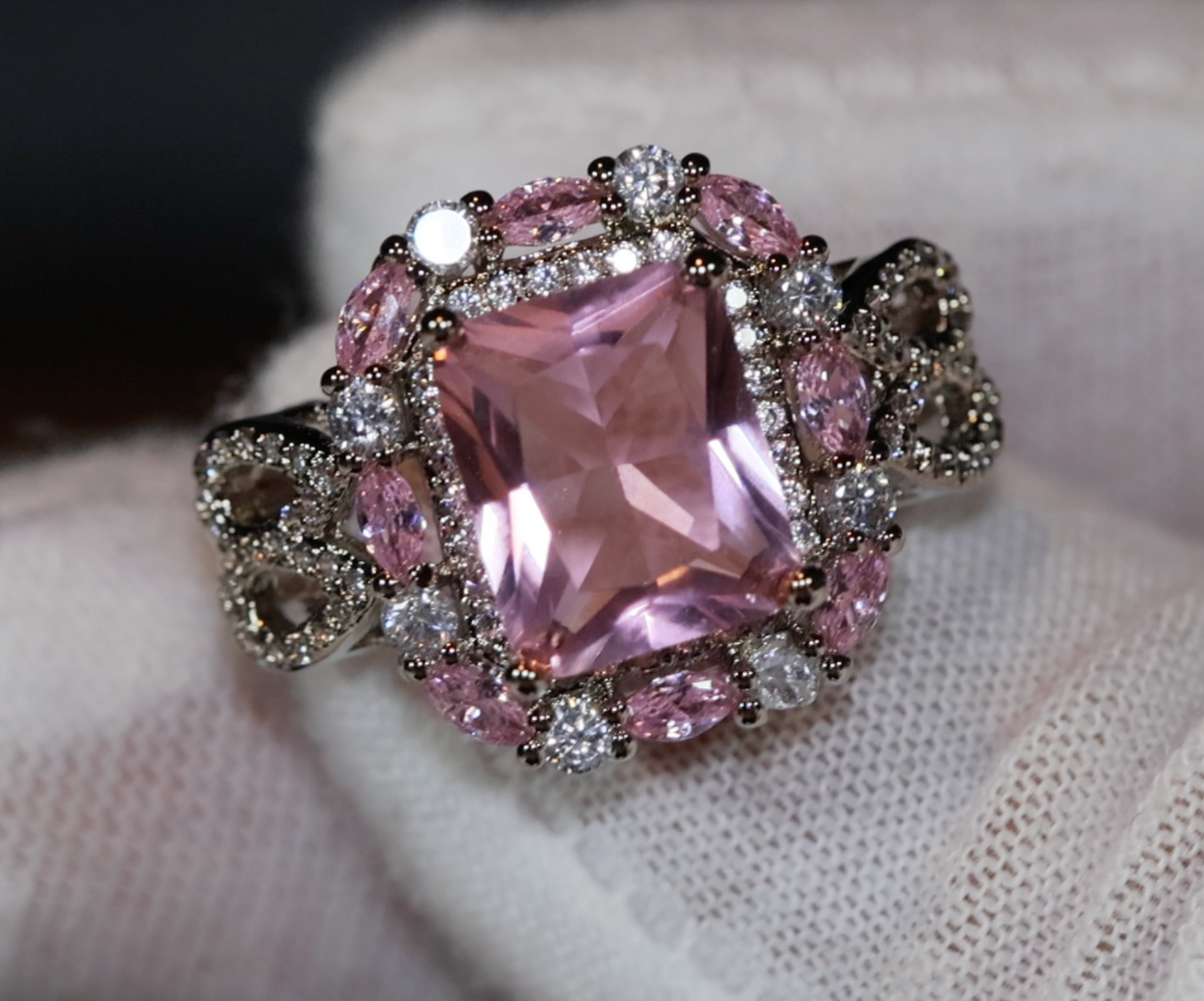 Big Pink Diamond Ring | Pink Diamond Ring | Womens Pink Diamond Ring ...
