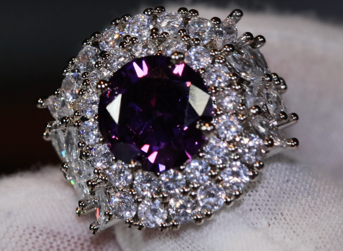 Purple Diamond Engagement Ring | Purple Amethyst Ring – Lab Diamonds London