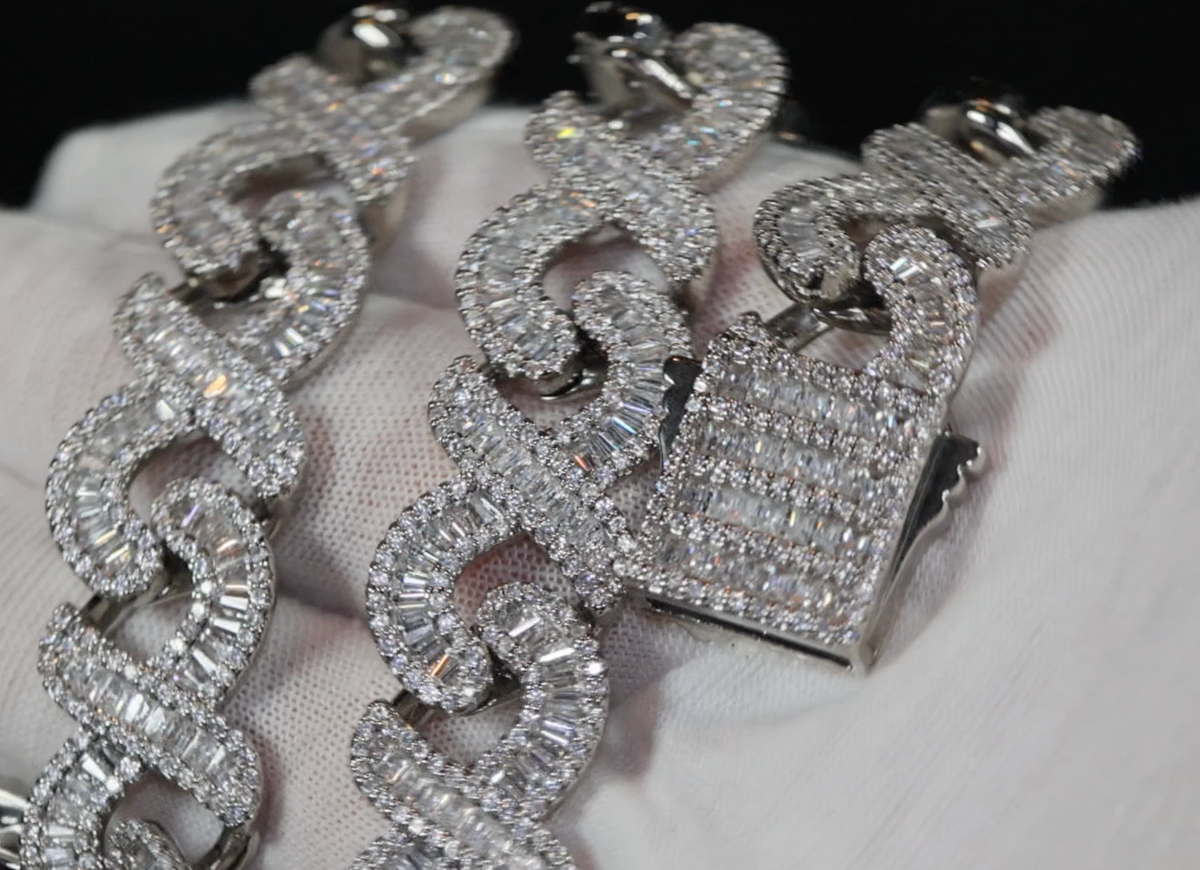Infinity Link Chain | Iced Out Infinity Link Chain | Iced Baguette ...