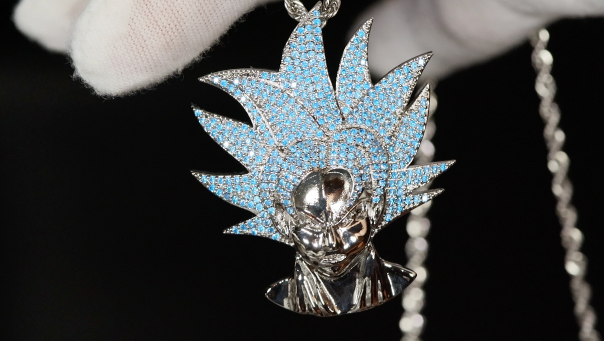 Iced Out Goku Pendant | Goku Pendant | Hip hop Pendant – Lab Diamonds ...