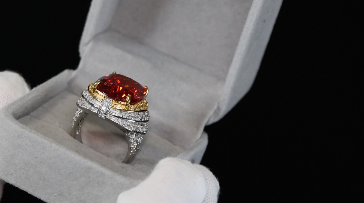 Big Red Diamond Ring | Mens Red Diamond Ring | Red Iced Out Ring – Lab ...