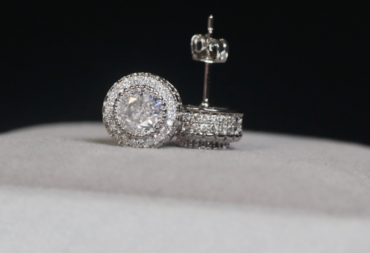 Iced Out Ear Studs | Hip Hop Diamond Ear Studs | Ear Studs – Lab ...