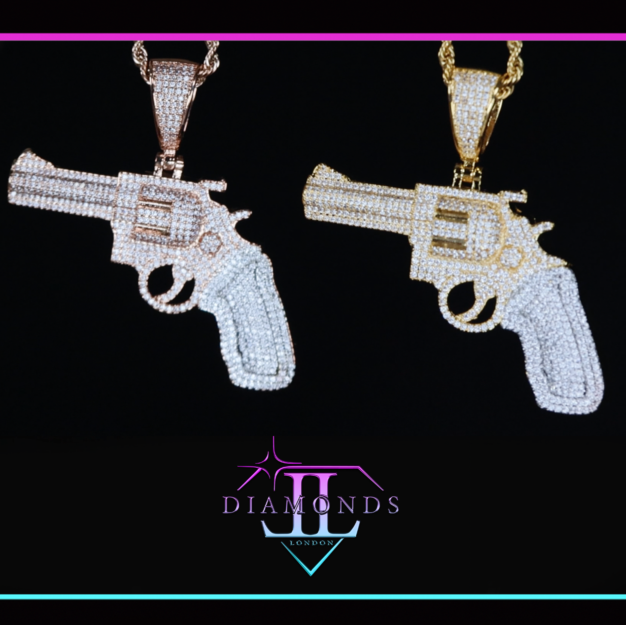 Diamond Gun Pendant | Pistol Pendant | Hip Hop Pendant – Lab Diamonds ...