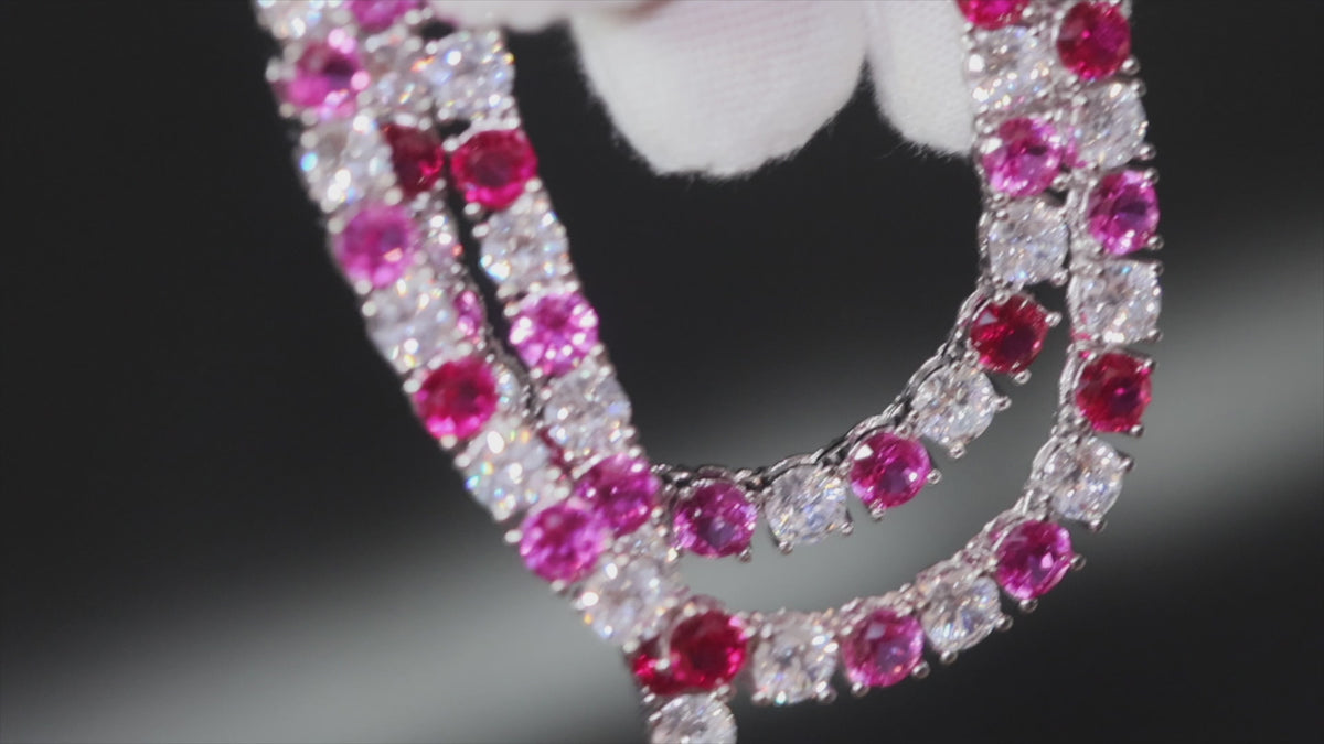 Tennis Chain | Pink Diamond Tennis Chain | Red Tennis Necklace – Lab ...