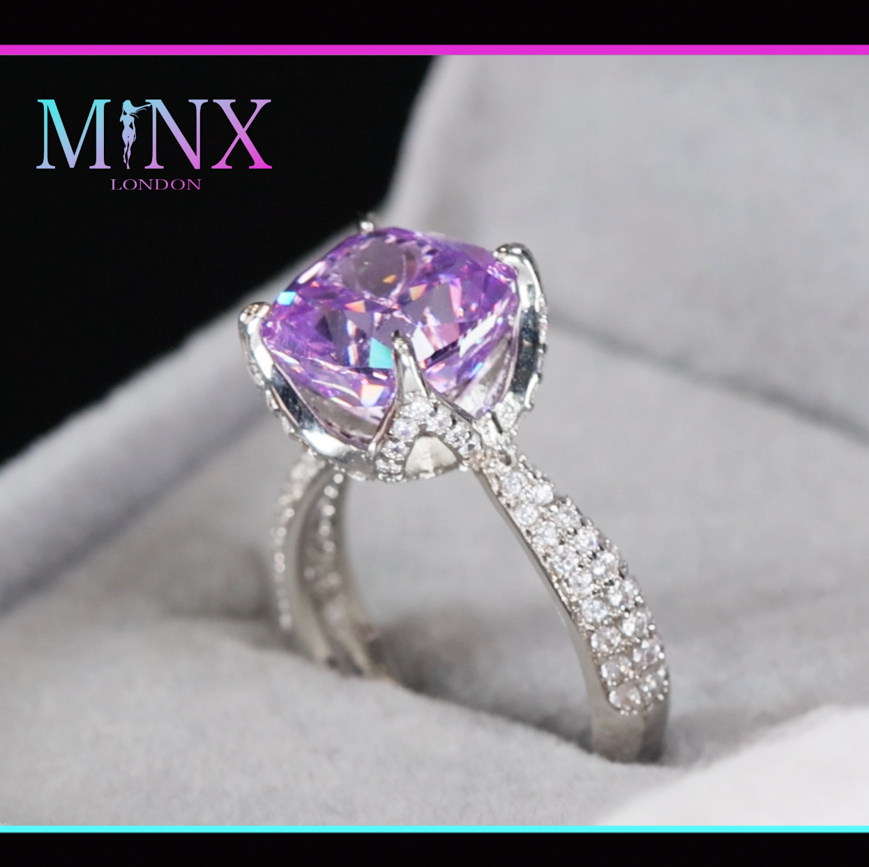 Big Purple Rings XIMILU ♥Original Thai Silver Black Vintage Amethyst